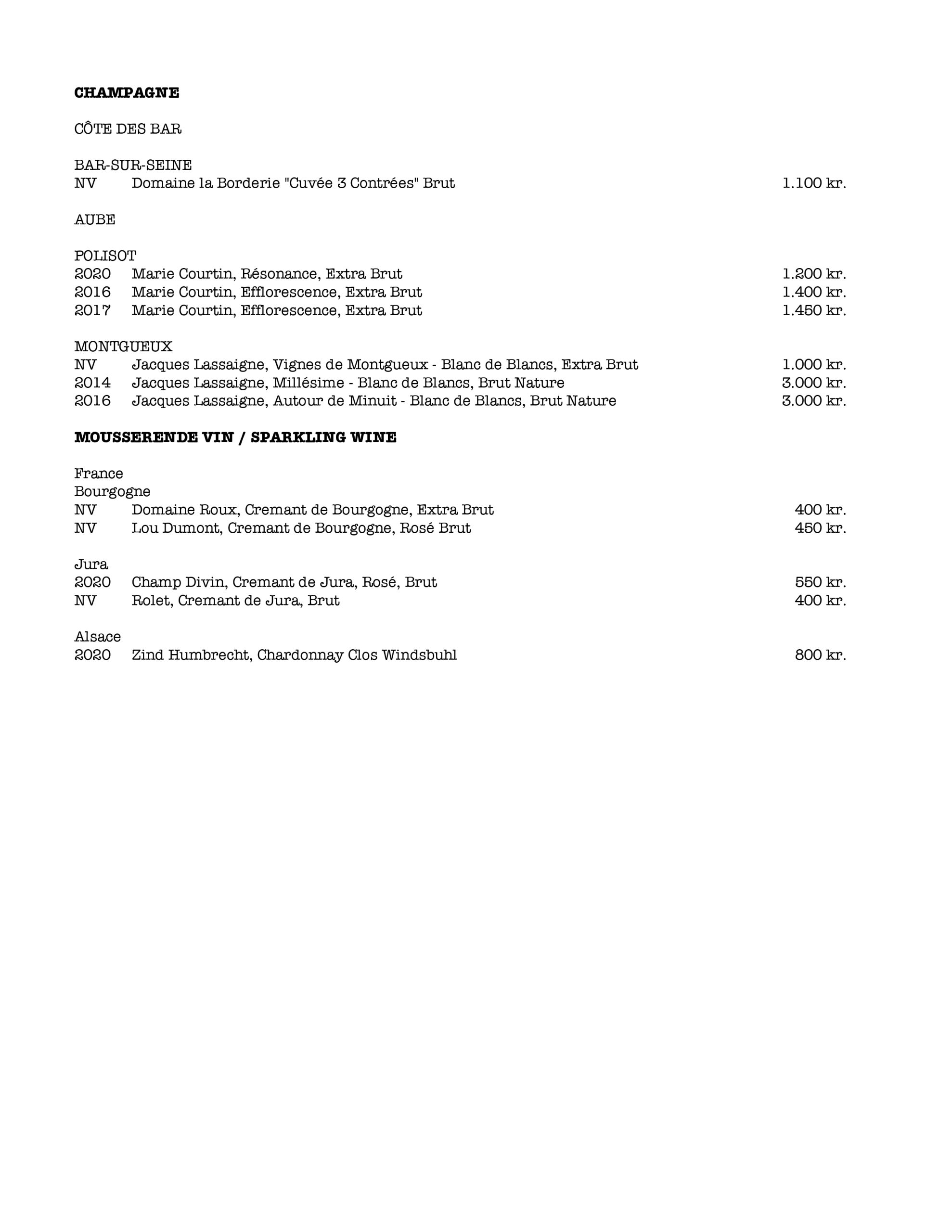 Vinkort - Hotel Siemsens Gaard Bornholm