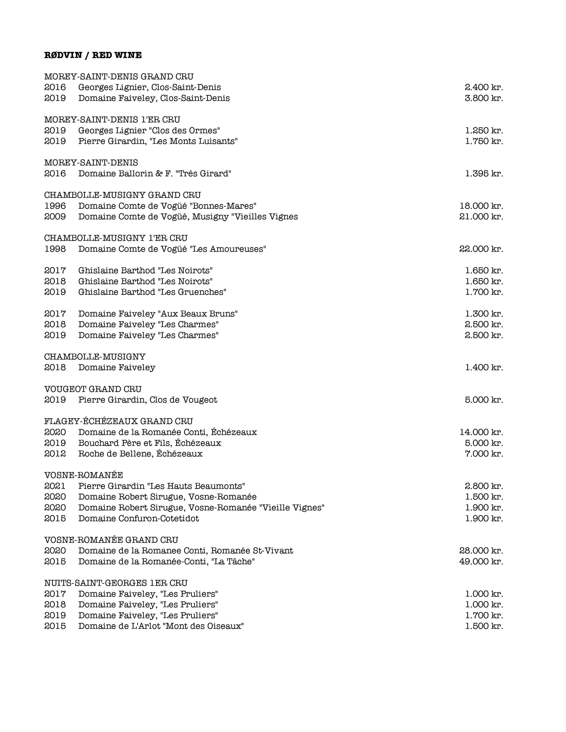 Vinkort - Hotel Siemsens Gaard Bornholm